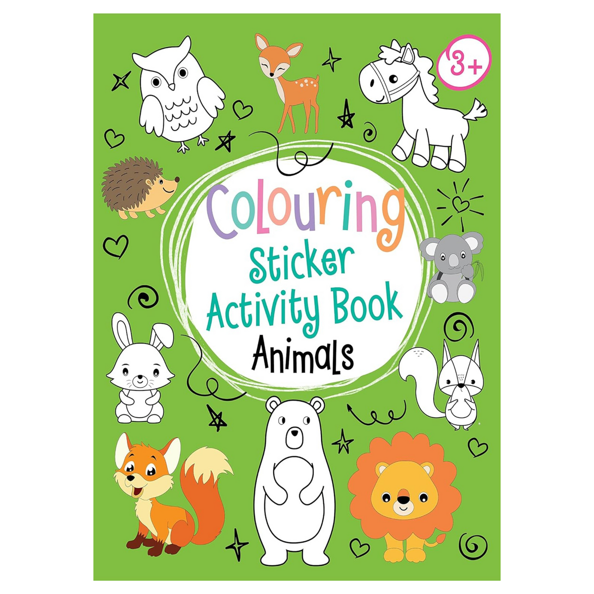 Animals Colouring Neon Sticker Activity Book — pegasusforkids