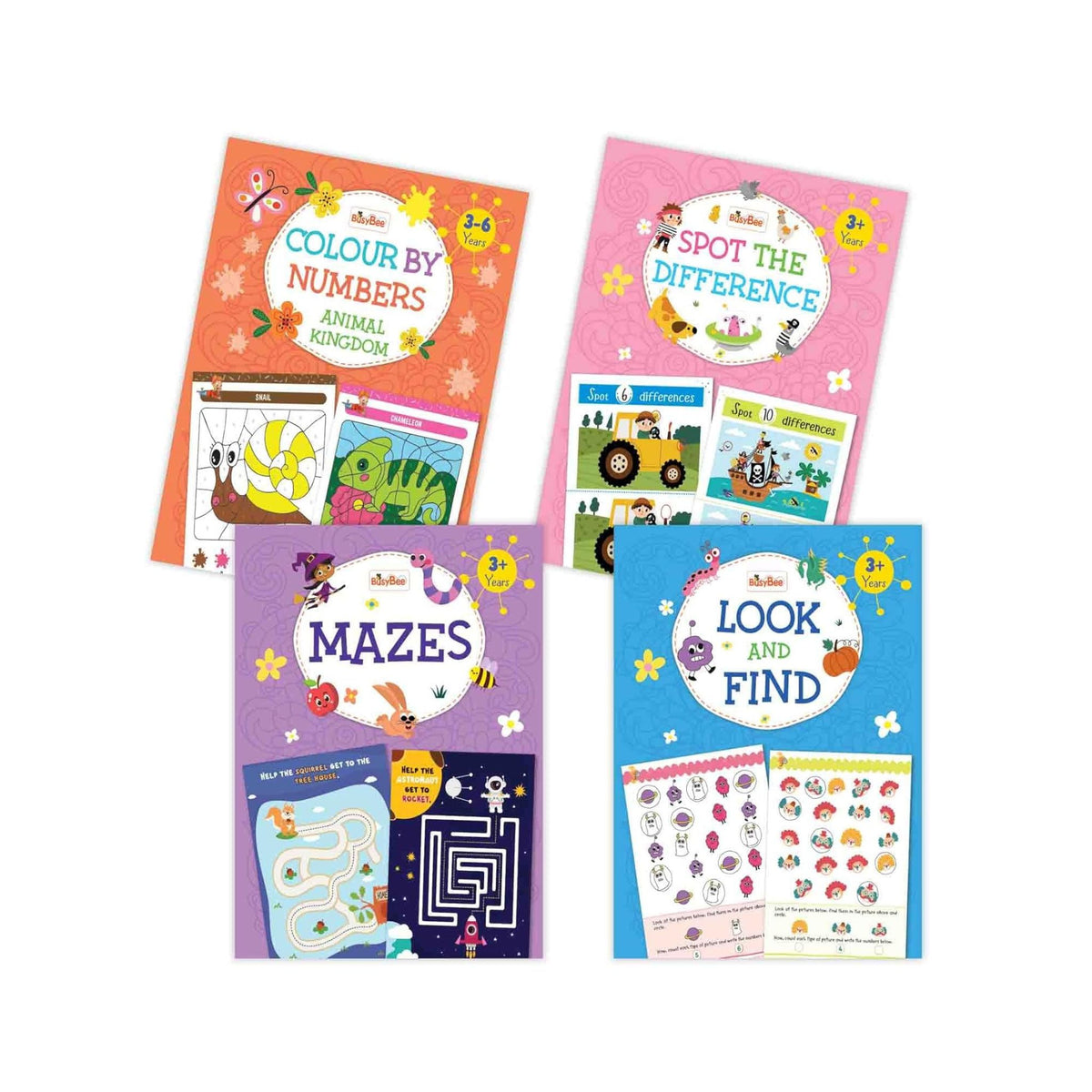 Colour by Numbers, Mazes, Look & Find, Spot the Difference - Set of 4 ...