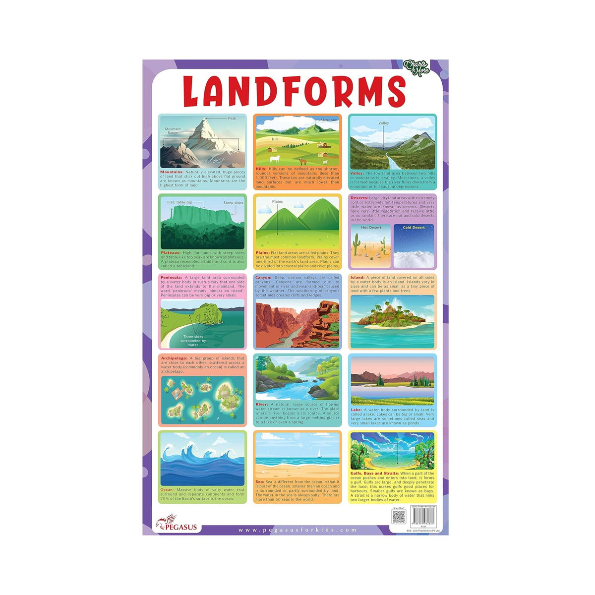 Landforms - Thick Laminated Chart — pegasusforkids