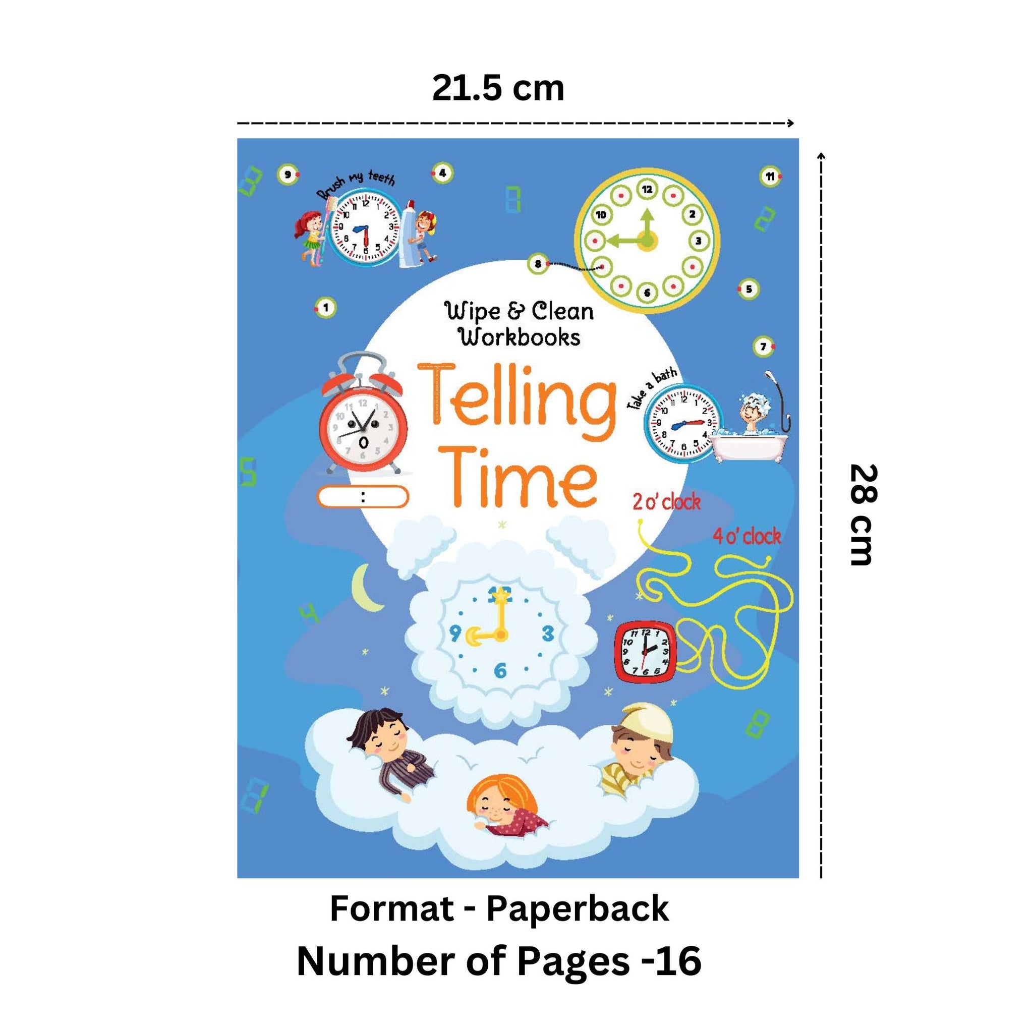 Telling Time - Wipe & Clean Workbook — pegasusforkids